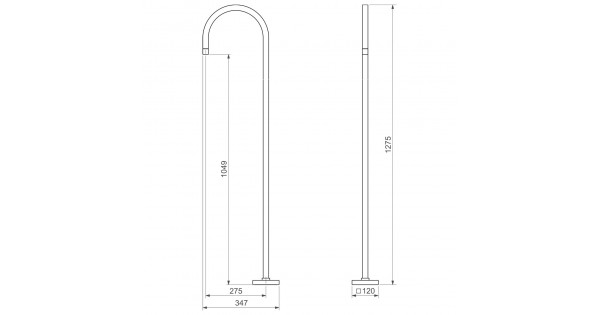 Torneira Curva Piso Deca Tube Red Gold 1199.GL.TUB.PSO.RD