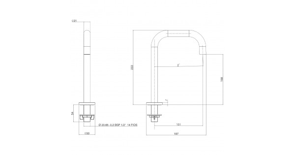 Bica lavatório mesa quadrada baixa deca you inox 1790.I ...