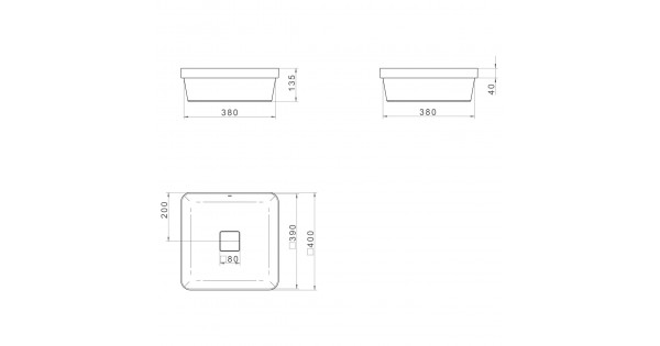 Cuba Slim Sobrepor Deca Quadrada 40cm Branco L.21040.17