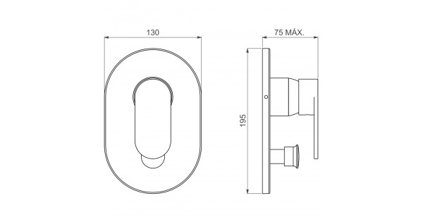 Acabamento Monocomando para Chuveiro e Banheira Deca Drop ...
