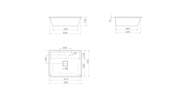 Cuba Slim Retangular de Embutir com Mesa 50cm Branco Deca ...