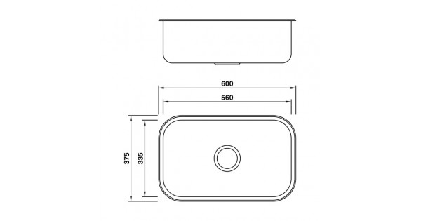 Cuba Simples Retangular 56x33.5 Mekal CS2 Extra Aco Inox ...