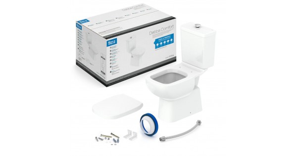 Kit Bacia Com Caixa Acoplada Botão Elevado Assento PP com ...